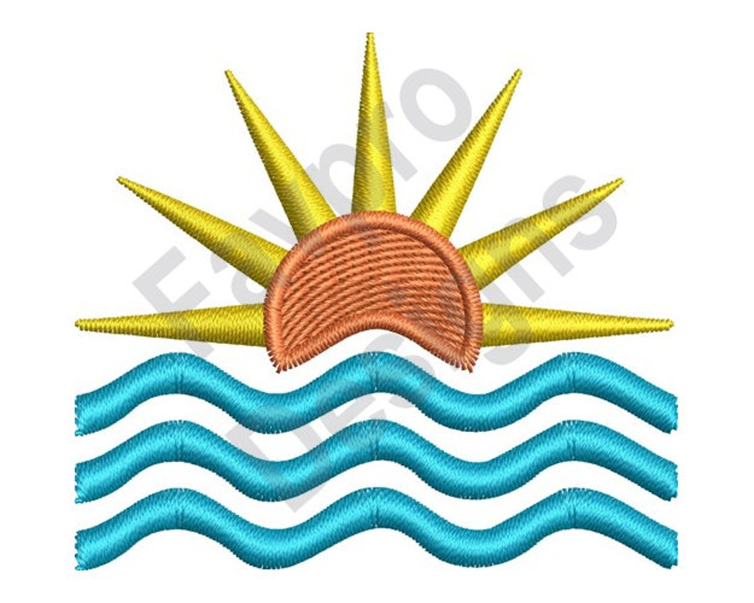 Sun Beach - Machine Embroidery Design - Etsy