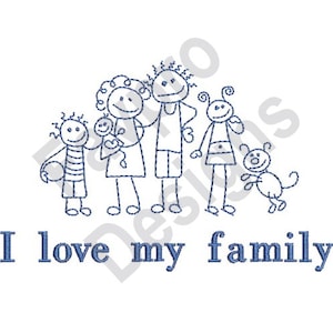 Love My Family - Machine Embroidery Design - Etsy