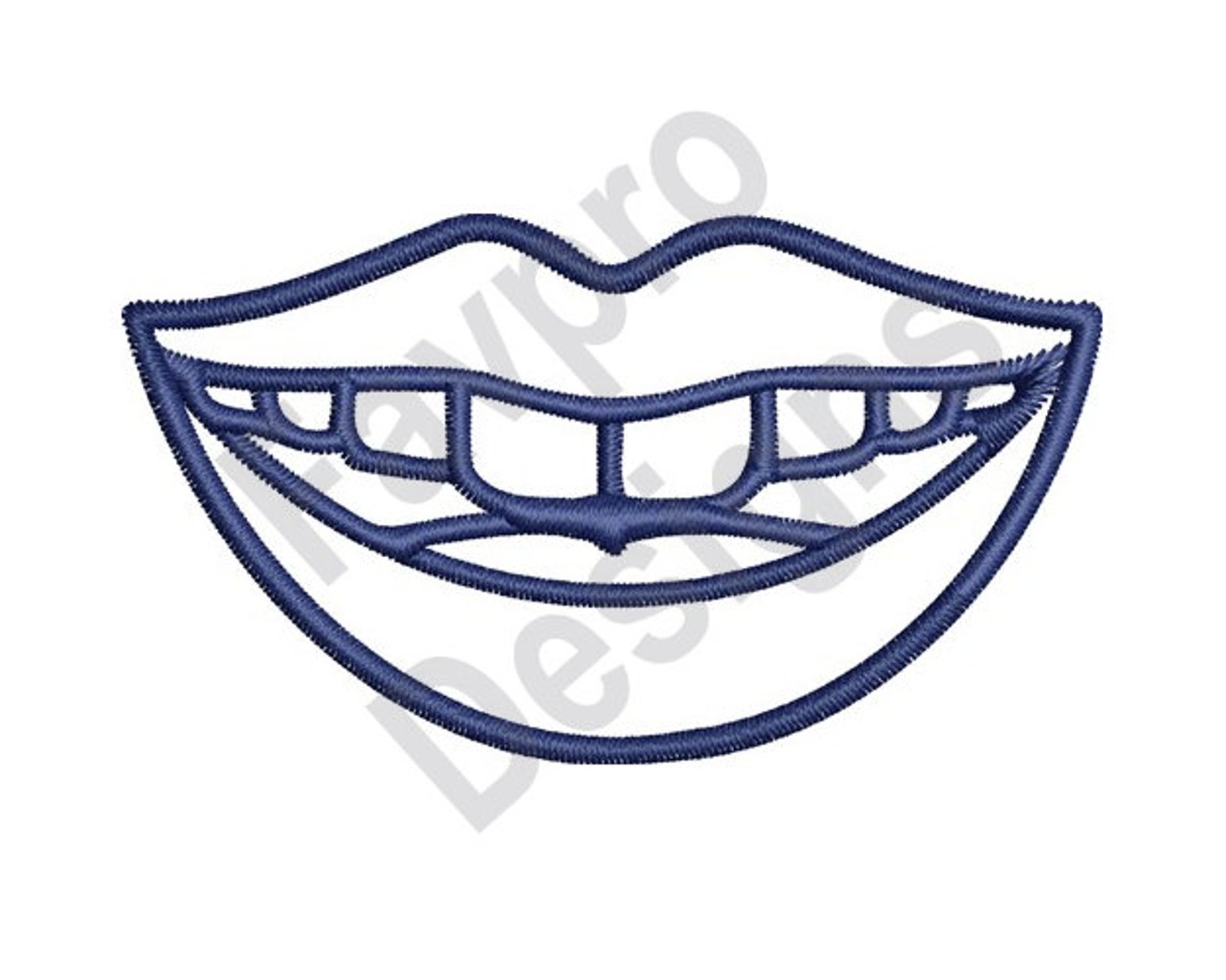 Mouth Outline Machine Embroidery Design | Etsy