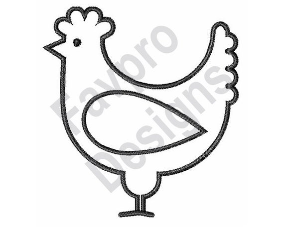 Kip Tekening Omtrek Pasen Vector Doodles Gezet Met Eieren, Kip,