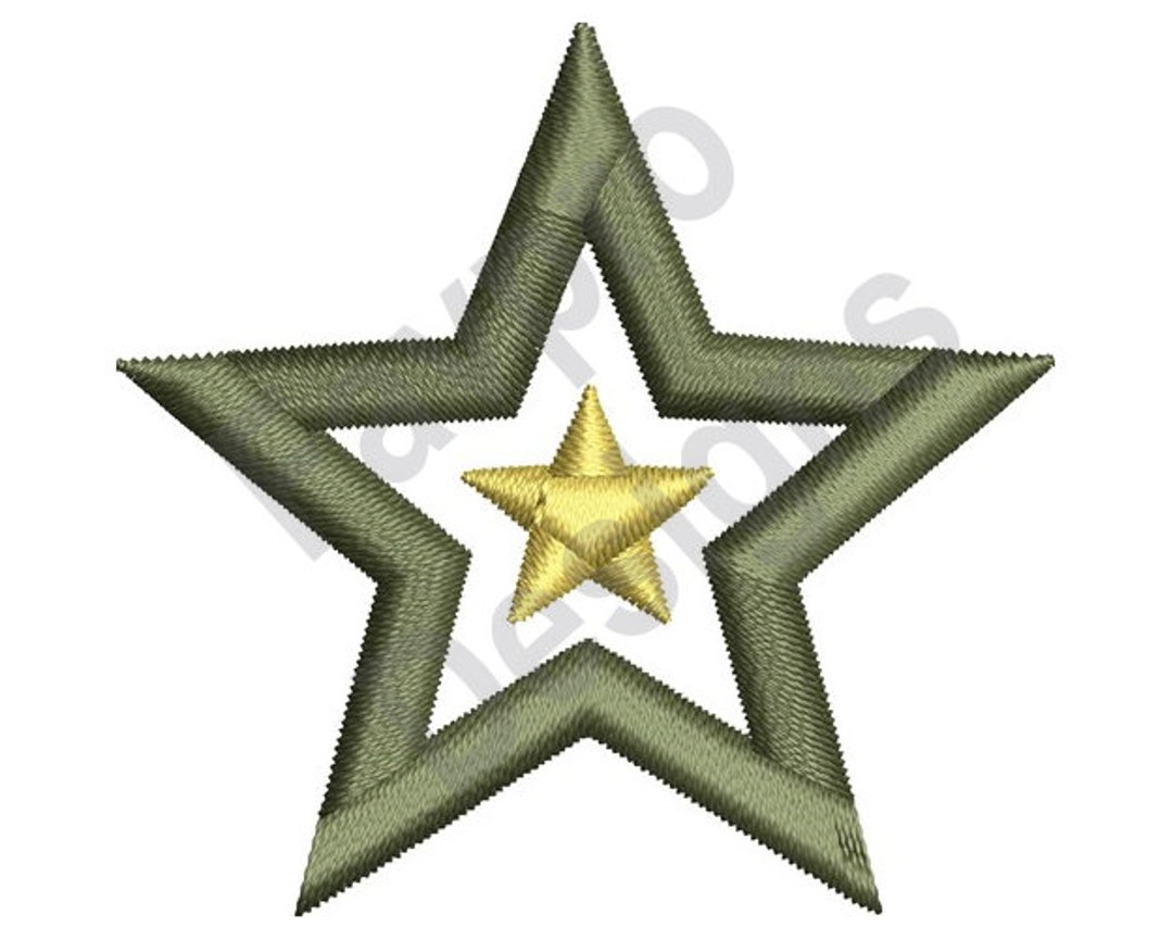 Military Star - Machine Embroidery Design - Etsy