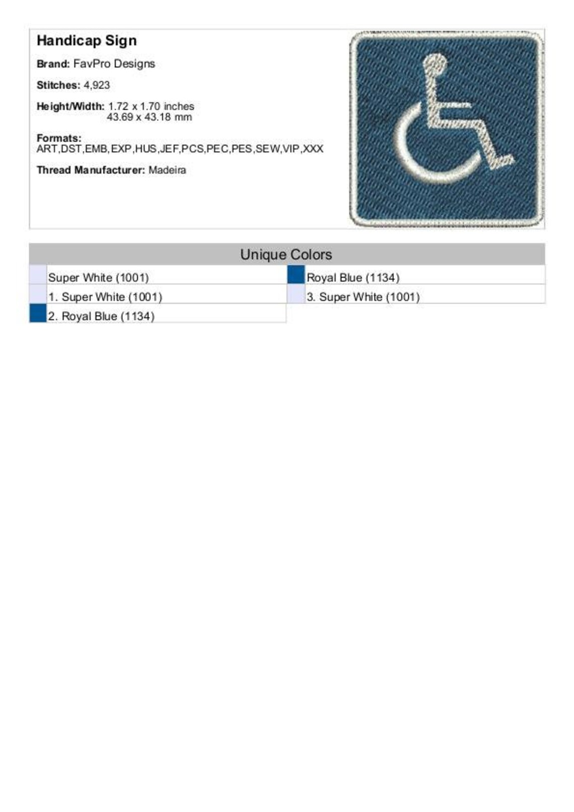 Handicap Sign Machine Embroidery Design - Etsy