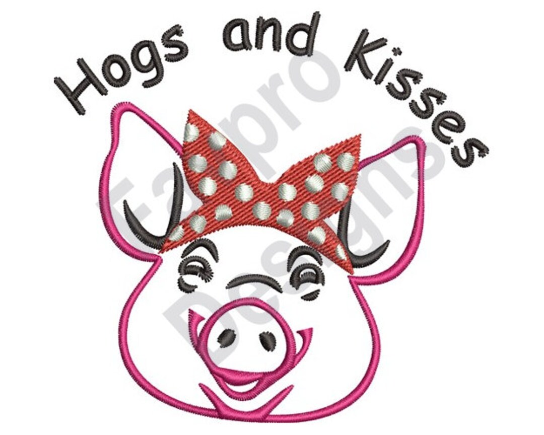 Hogs and Kisses Machine Embroidery Design - Etsy
