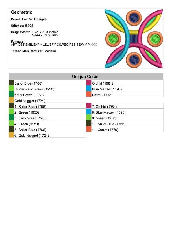 Geometric Machine Embroidery Design - Etsy