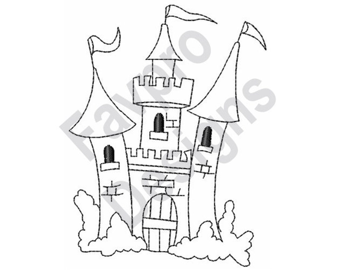 Castle Outline - Machine Embroidery Design - Etsy