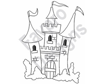 Princess Castle Machine Embroidery Design, Embroidery Designs, Machine ...