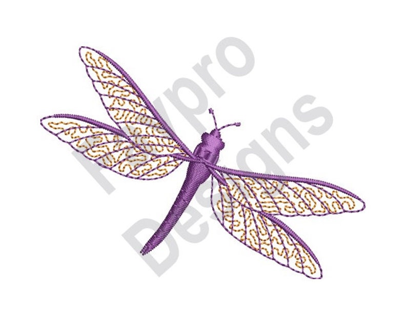Purple Dragonfly Machine Embroidery Design | Etsy