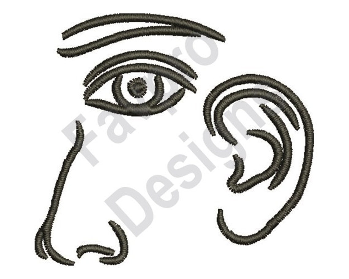 Abstract Profile Machine Embroidery Design - Etsy
