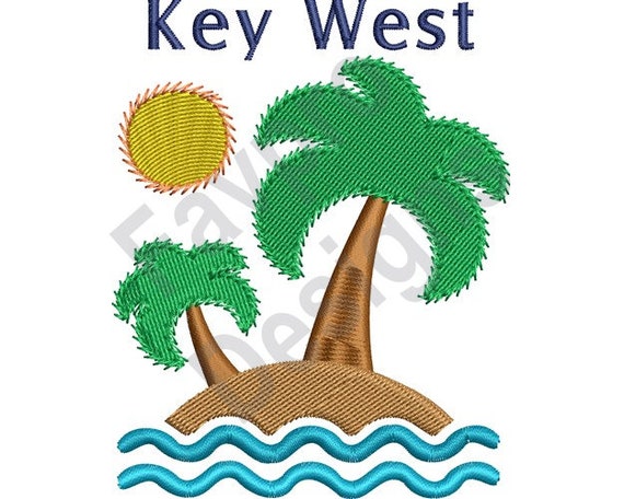 Key West Machine Embroidery Design | Etsy