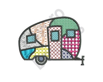 RV Camper Machine Embroidery Design Embroidery Designs - Etsy