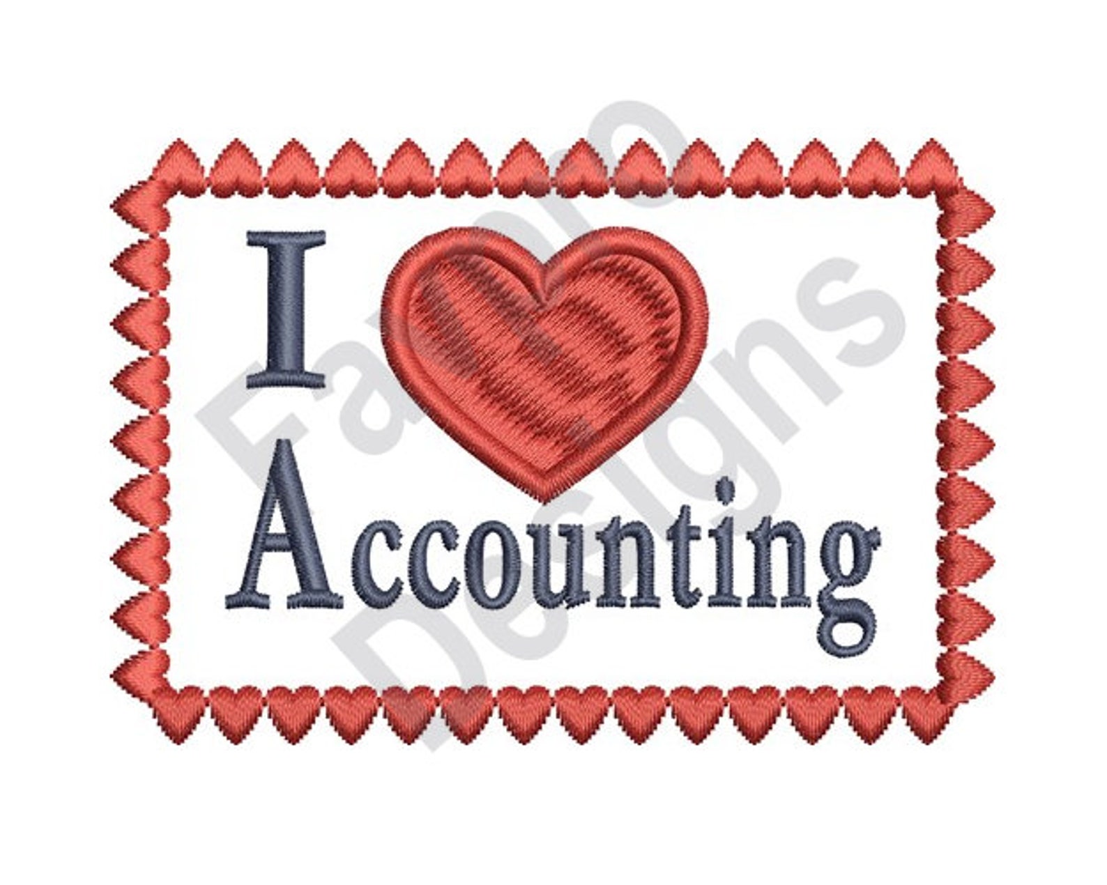 I Love Accounting - Machine Embroidery Design - Etsy