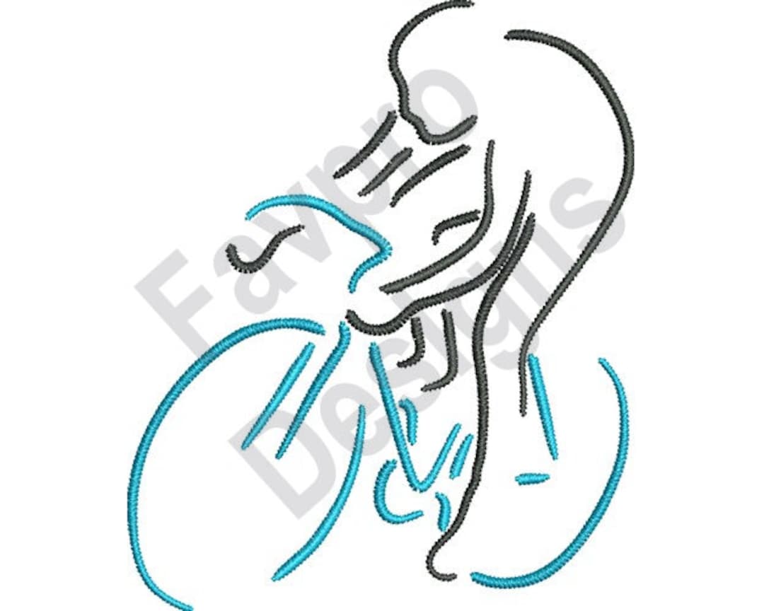 Bicyclist Machine Embroidery Design - Etsy