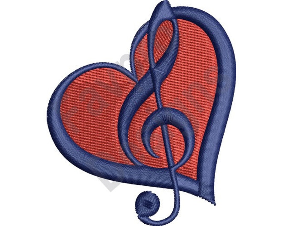 Musical Heart - Machine Embroidery Design - Etsy