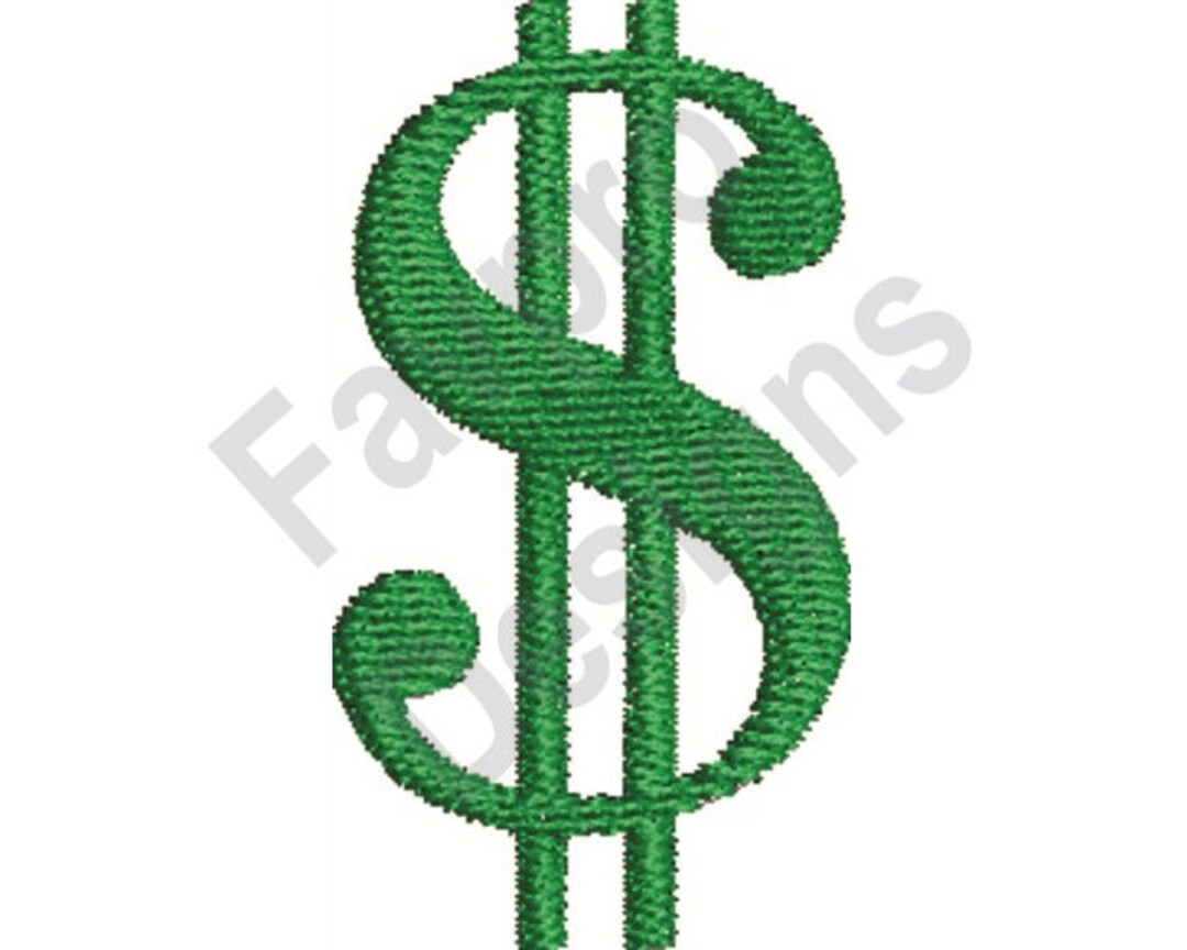 Dollar Sign - Machine Embroidery Design - Etsy
