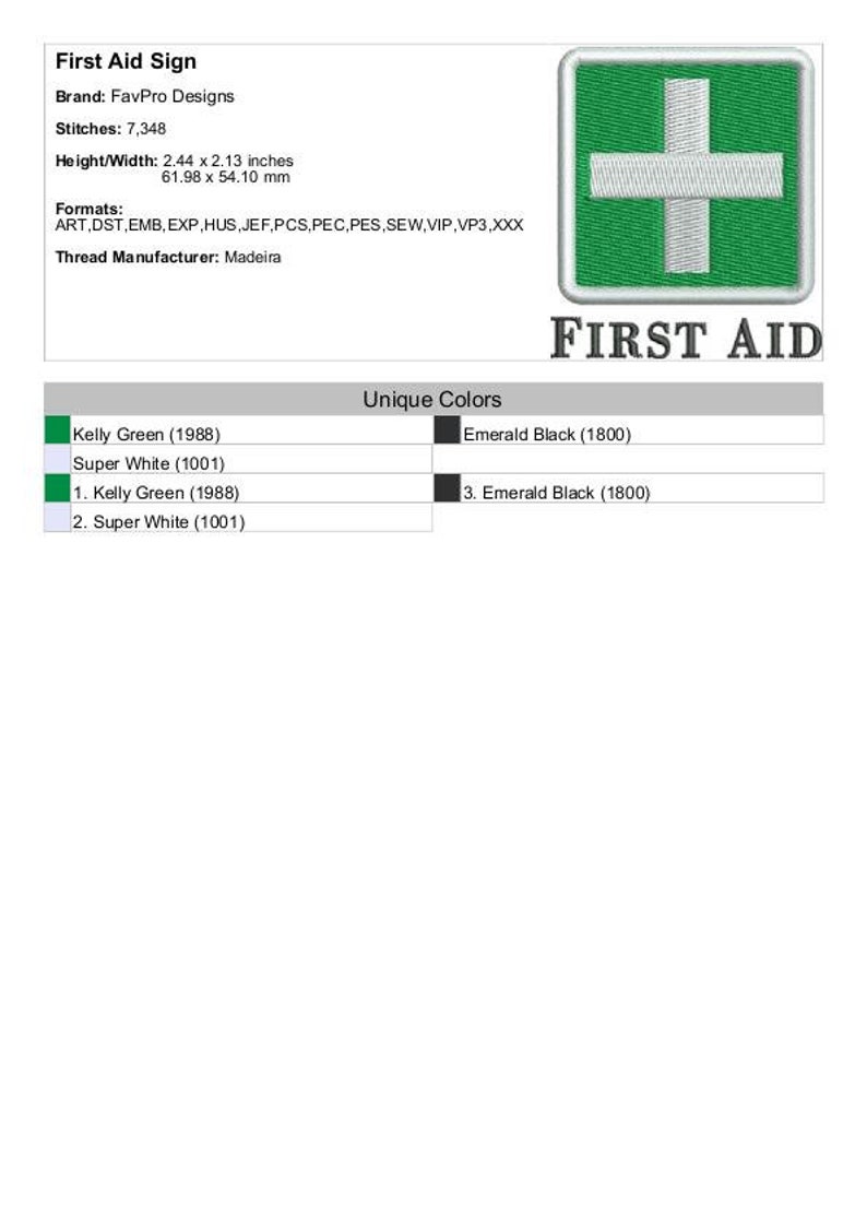 First Aid Sign Machine Embroidery Design | Etsy