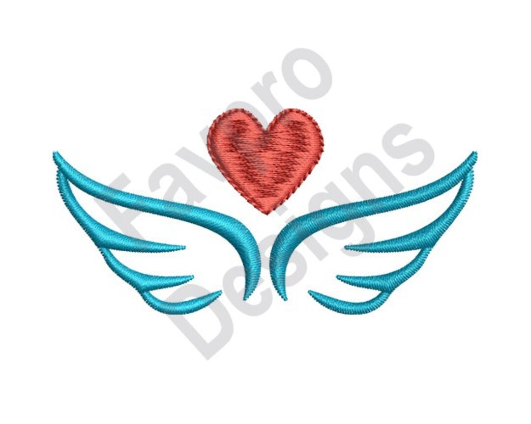 Heart Wings - Machine Embroidery Design - Etsy