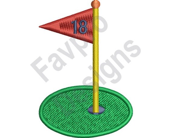 Golf Flag Machine Embroidery Design - Etsy