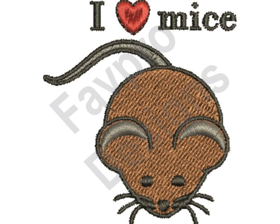 I Love Mice - Machine Embroidery Design - Etsy