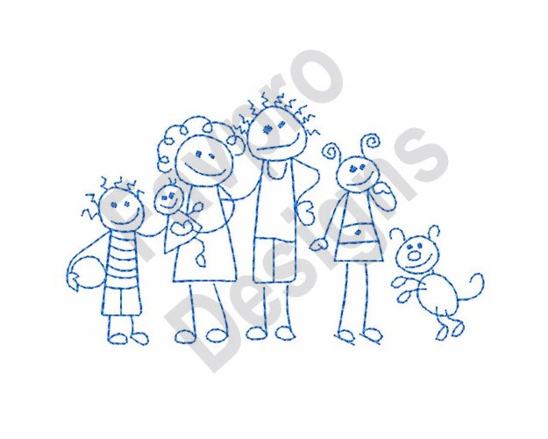 Stick Family - Machine Embroidery Design - Etsy