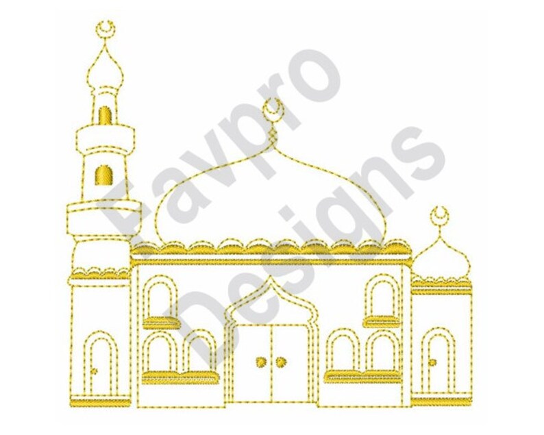 Temple Outline Machine Embroidery Design | Etsy