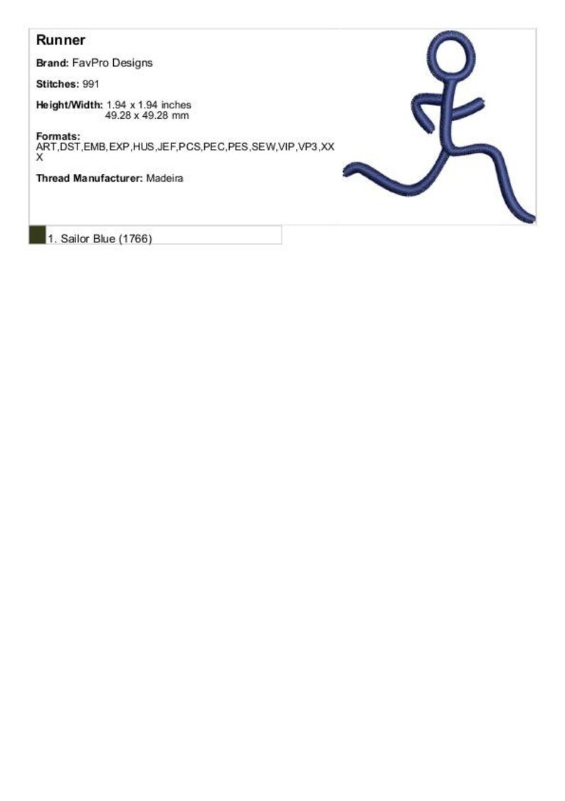 Runner Machine Embroidery Design - Etsy