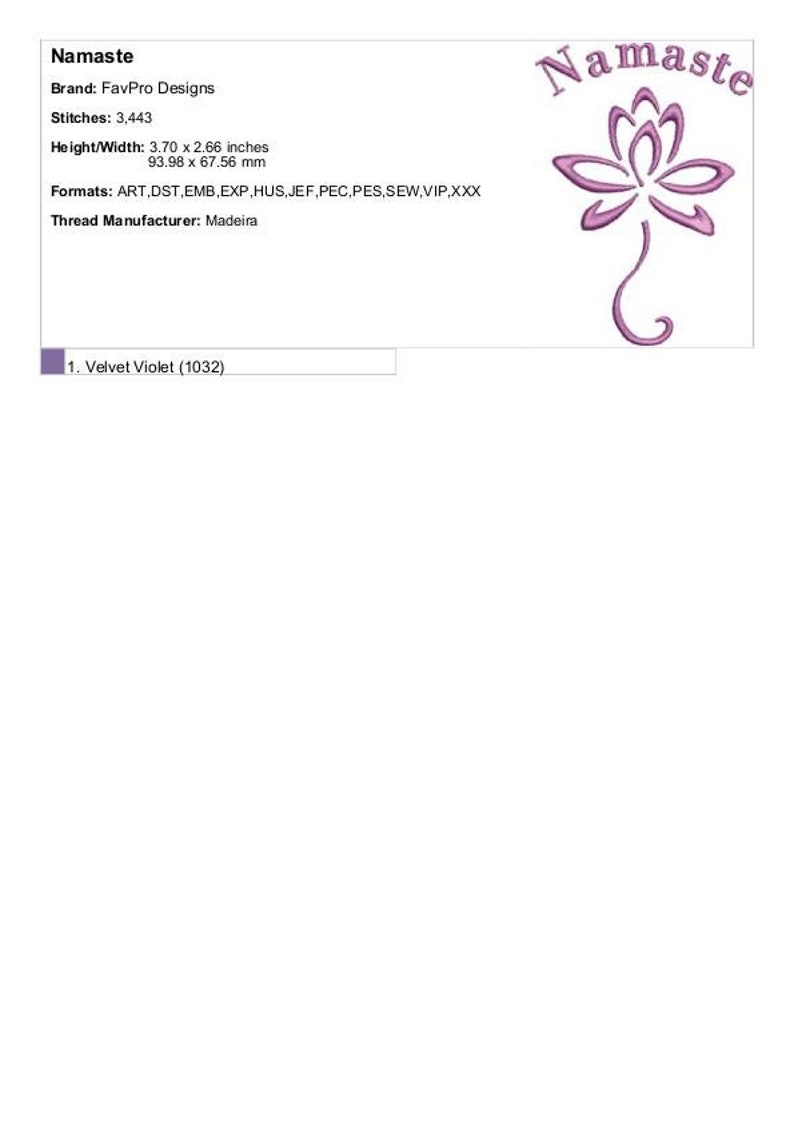 Namaste - Machine Embroidery Design - Etsy