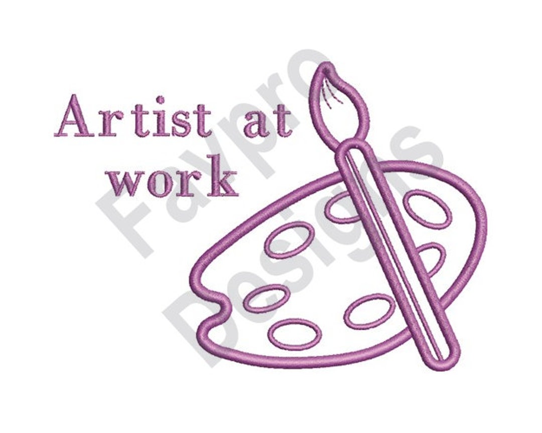 Artist at Work - Machine Embroidery Design - Etsy