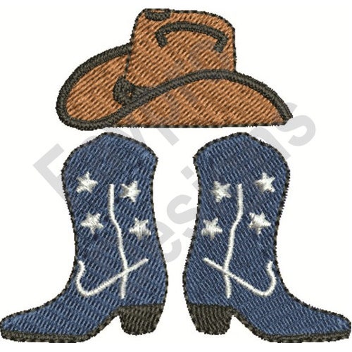 Cowboy Boot Machine Embroidery Design Western Boots - Etsy