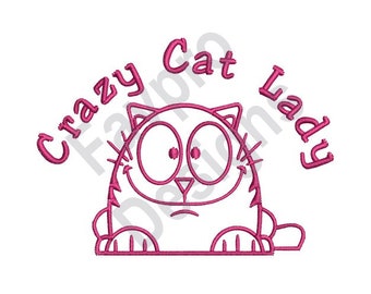Crazy Cat Lady Machine Embroidery Design - 4 Sizes - Etsy