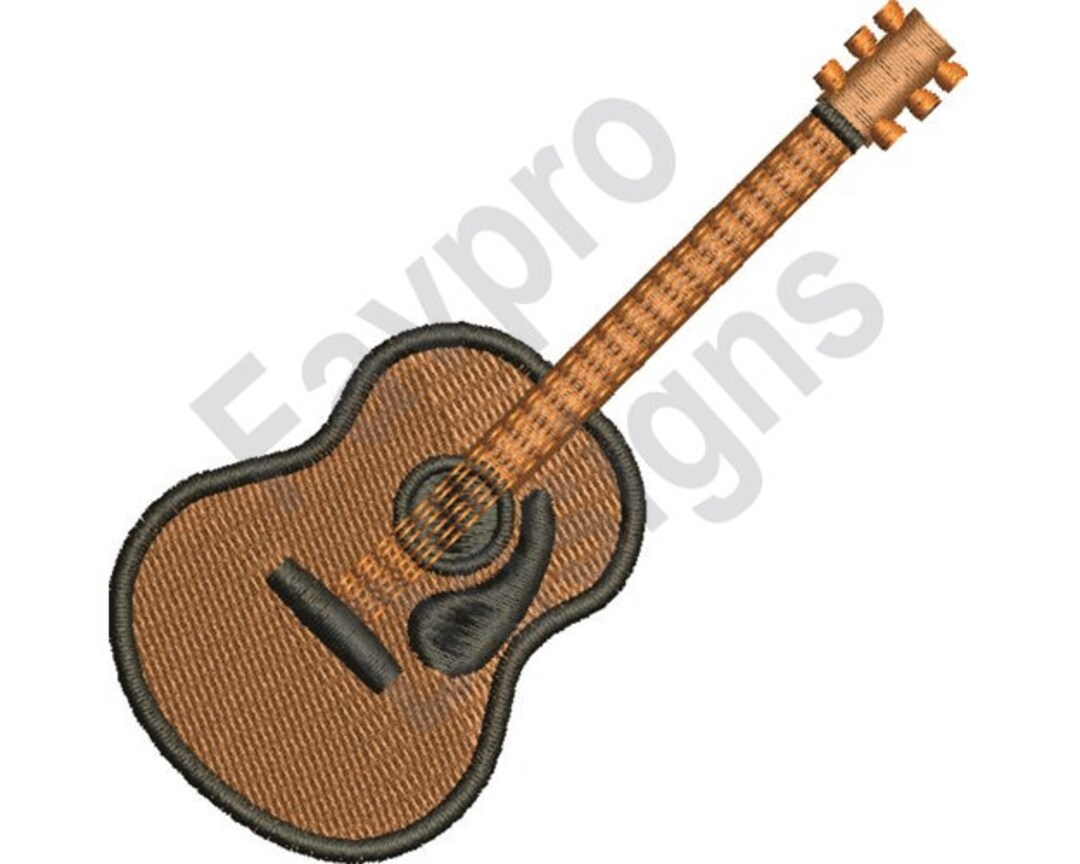 Acoustic Guitar - Machine Embroidery Design - Etsy