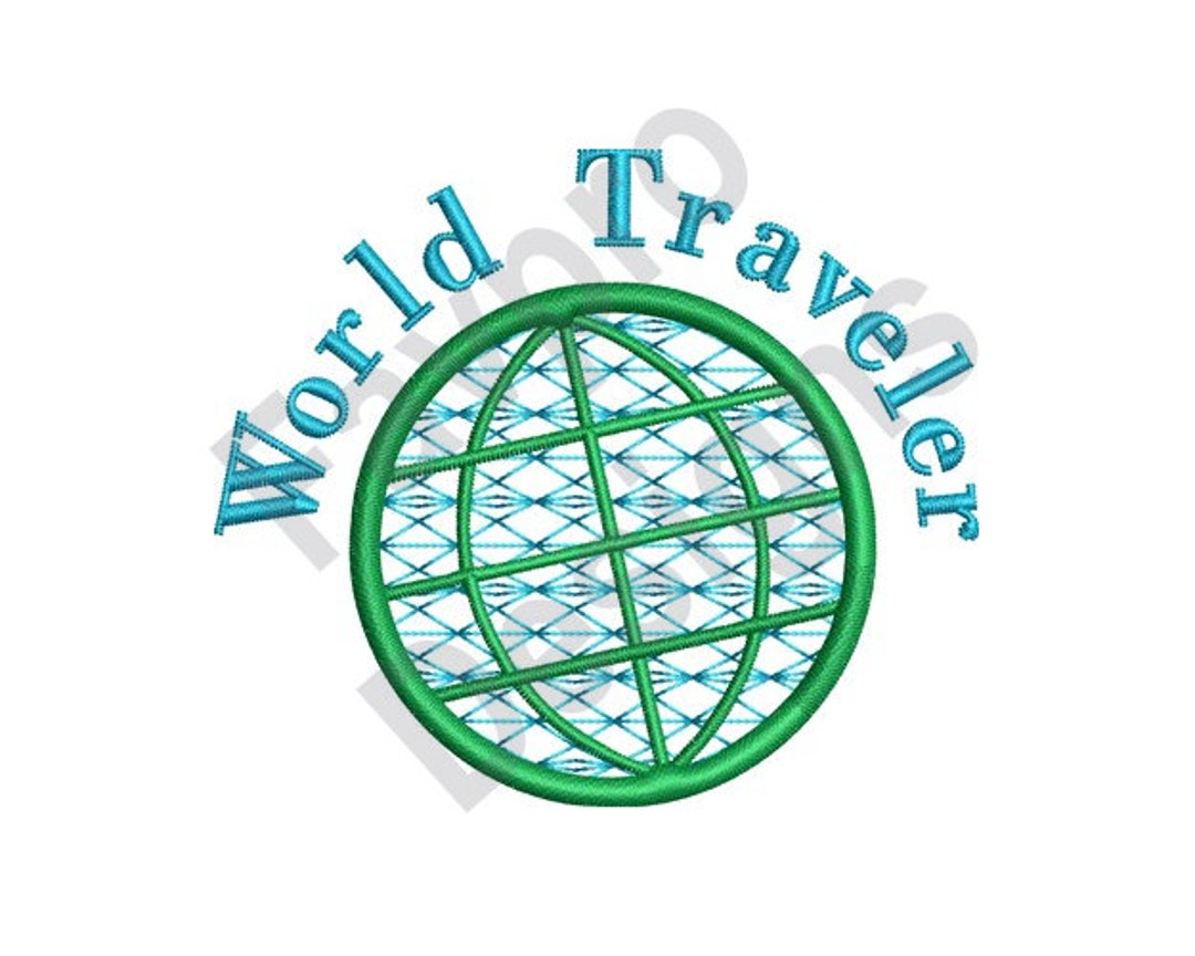 World Traveler - Machine Embroidery Design - Etsy