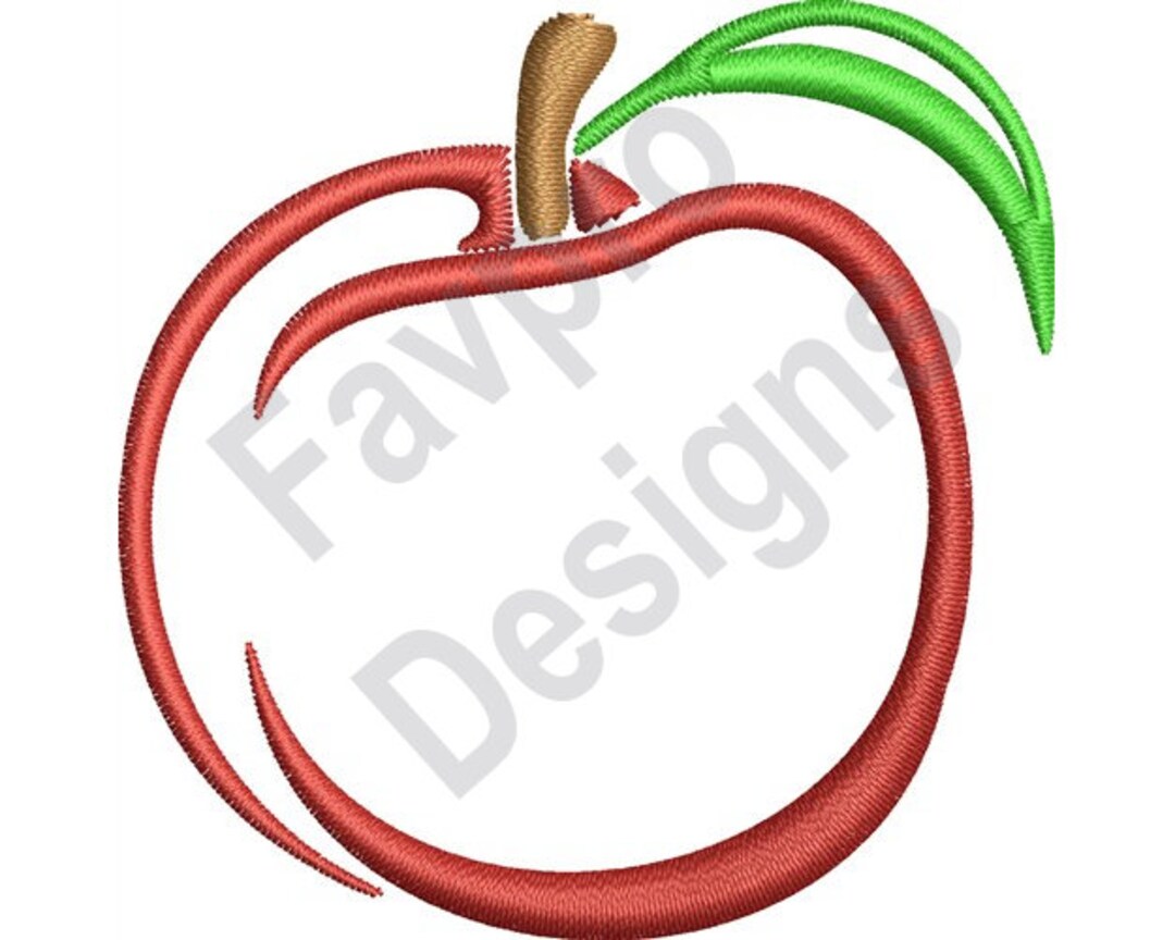 Apple Outline - Machine Embroidery Design - Etsy