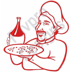 Pizza Chef - Machine Embroidery Design - Etsy