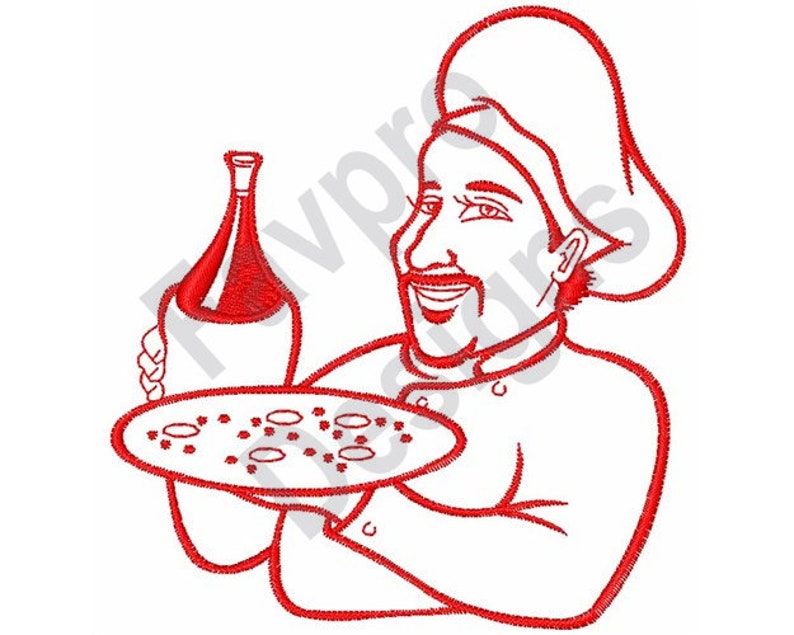 Pizza Chef Machine Embroidery Design | Etsy