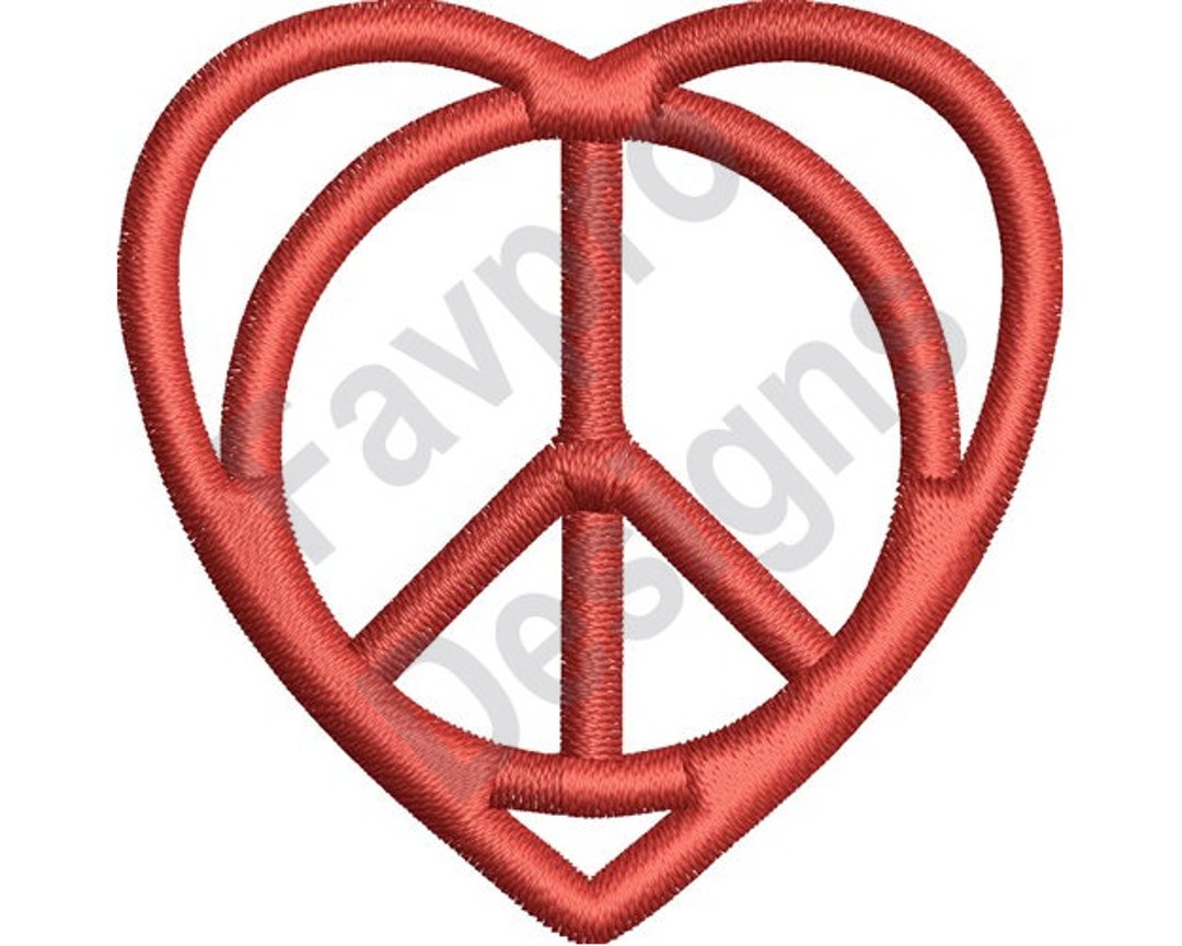 Peace Heart - Machine Embroidery Design - Etsy