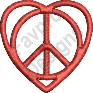 Peace Heart - Machine Embroidery Design - Etsy