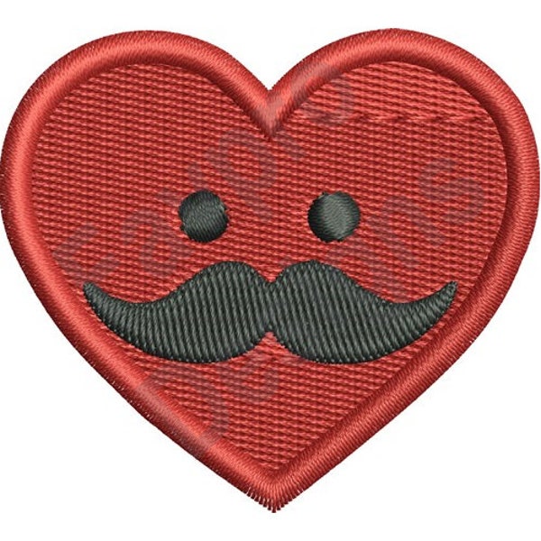 Mustache Heart - Etsy