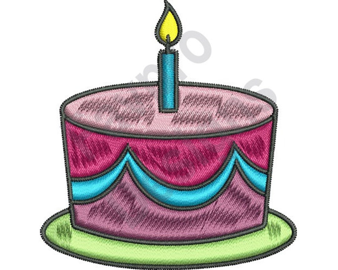 Birthday Cake - Machine Embroidery Design - Etsy