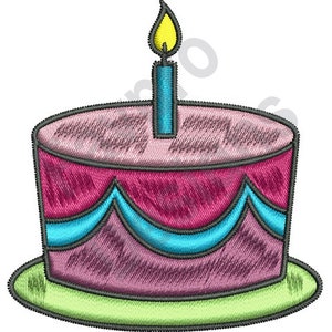 Birthday Cake - Machine Embroidery Design - Etsy