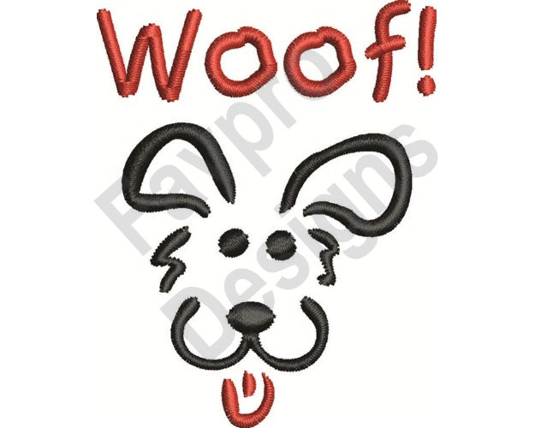 Woof Dog - Machine Embroidery Design - Etsy
