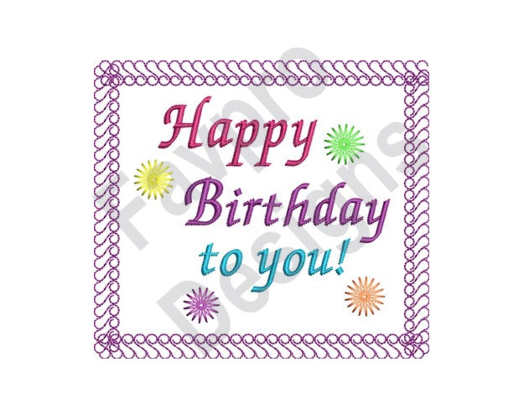 Happy Birthday - Machine Embroidery Design - Etsy