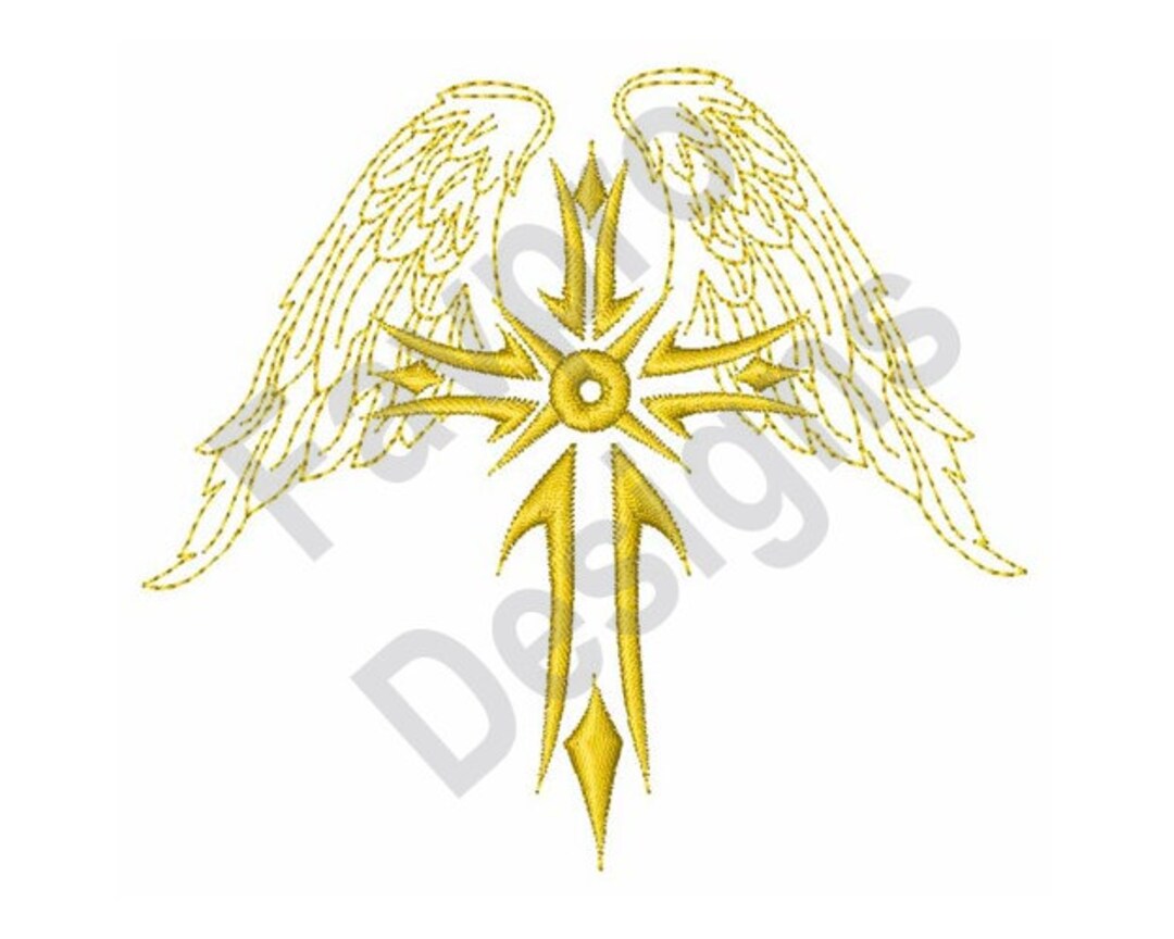 Winged Cross - Machine Embroidery Design - Etsy