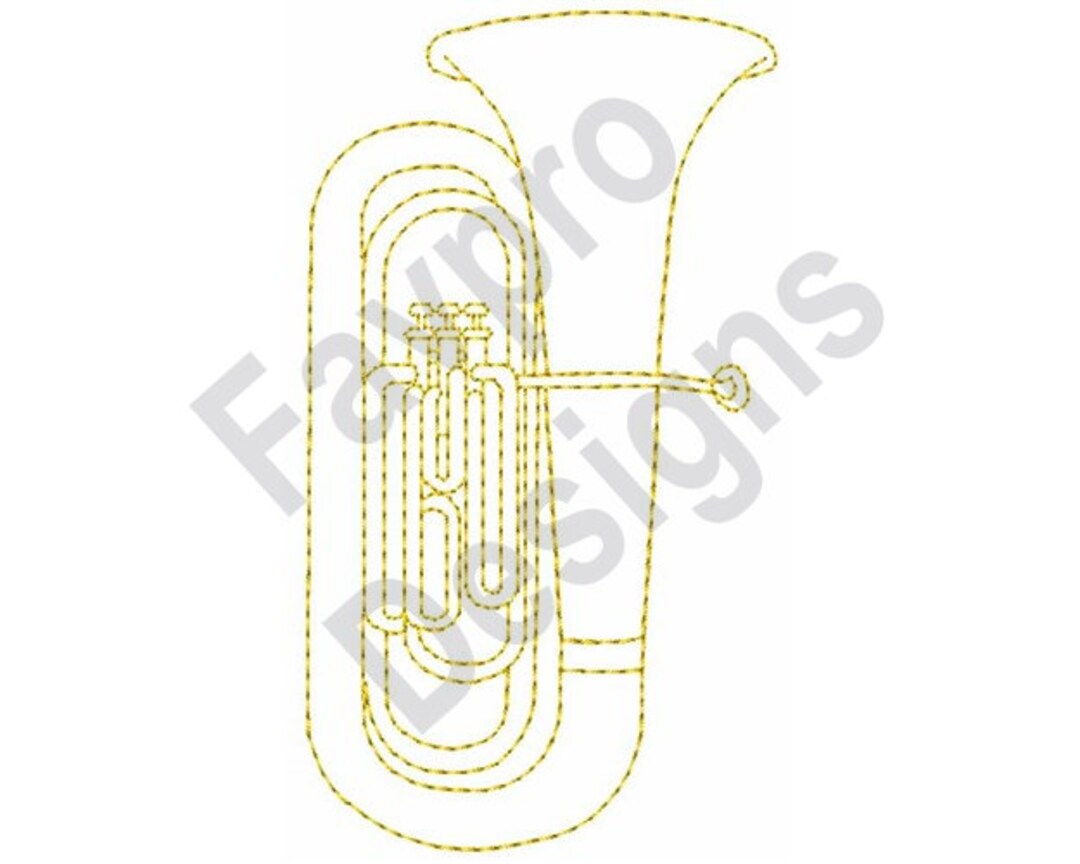 Tuba Outline - Machine Embroidery Design - Etsy