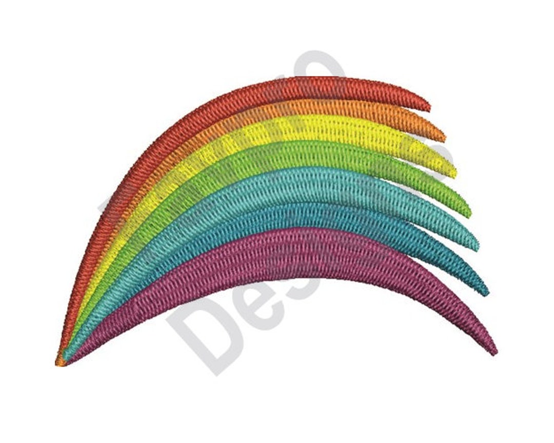 Rainbow Swoosh - Machine Embroidery Design - Etsy
