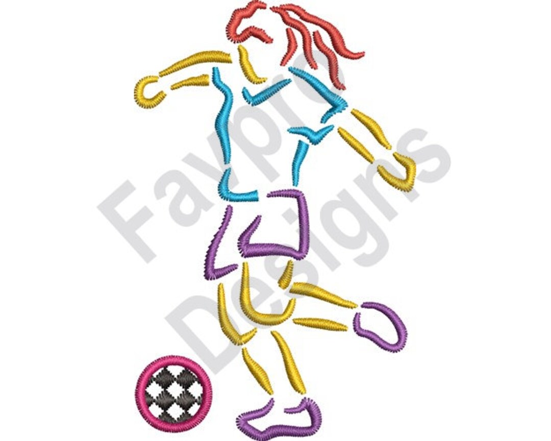 Woman Soccer Player - Machine Embroidery Design - Etsy