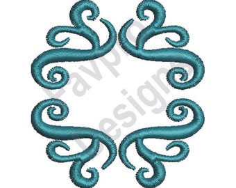 Machine Embroidery Design. Floral Frame Scroll Corner. Swirl - Etsy