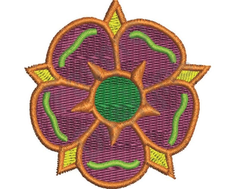 Tudor Rose Machine Embroidery Design | Etsy