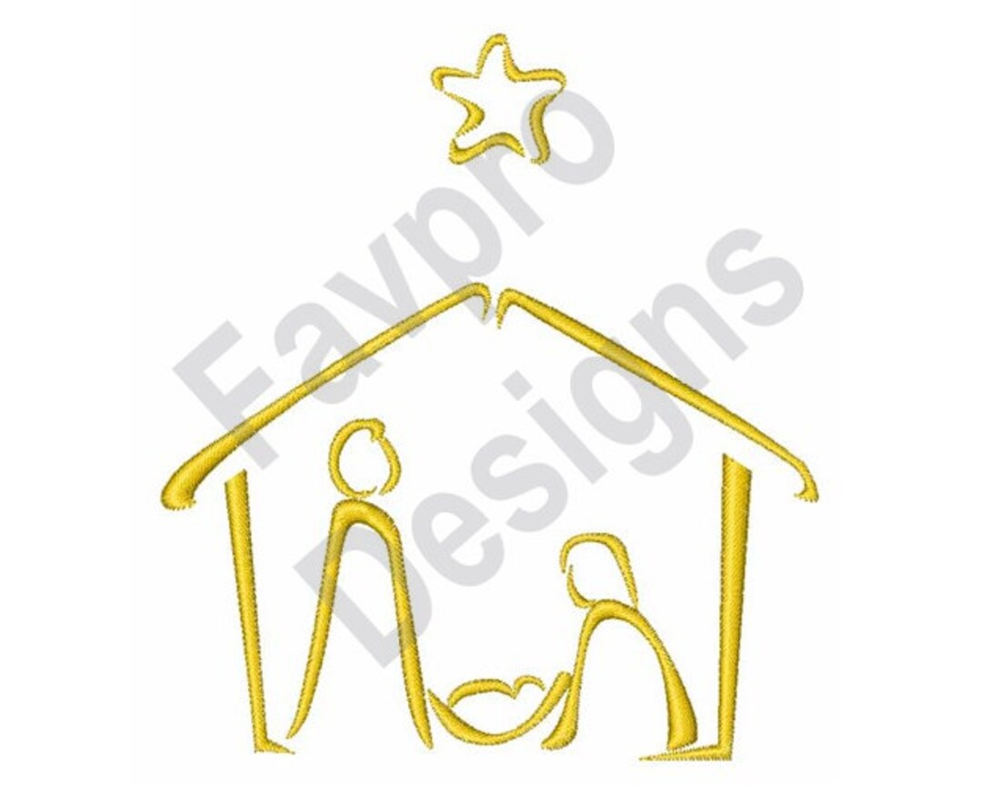 Manger Outline Machine Embroidery Design - Etsy