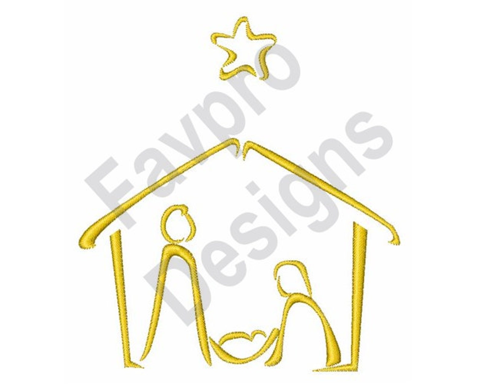 Manger Outline - Machine Embroidery Design - Etsy