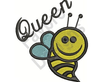 Queen Bee Machine Embroidery Design, Queen Embroidery Designs, Crown ...
